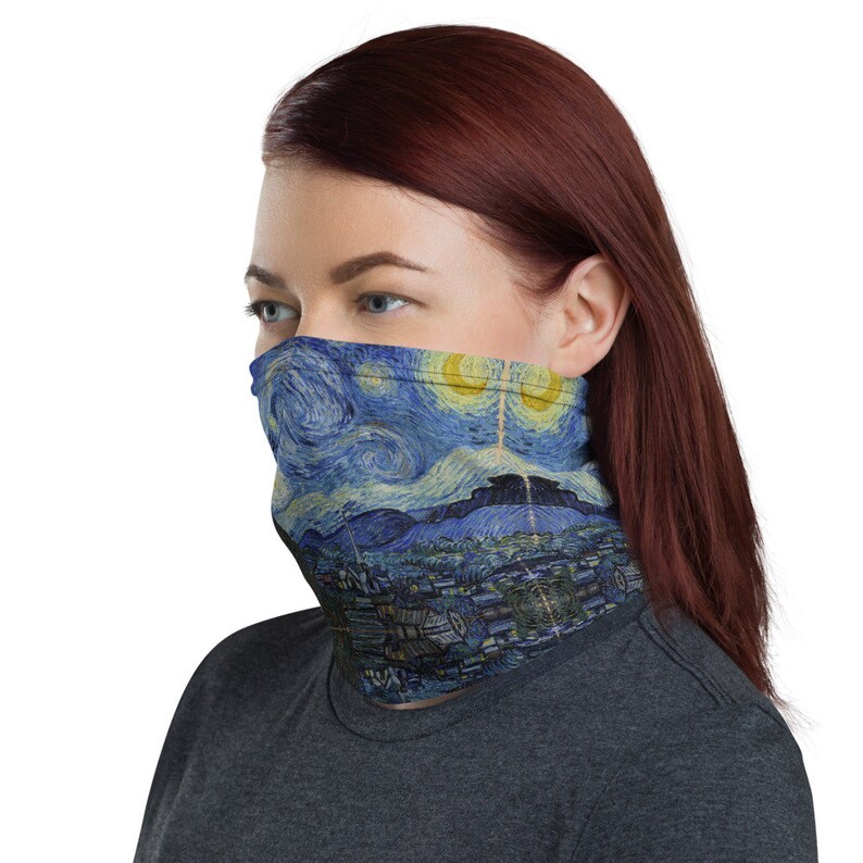 Van Gogh Starry Night Washable Face Mask Neck Gaiter Fine | Etsy