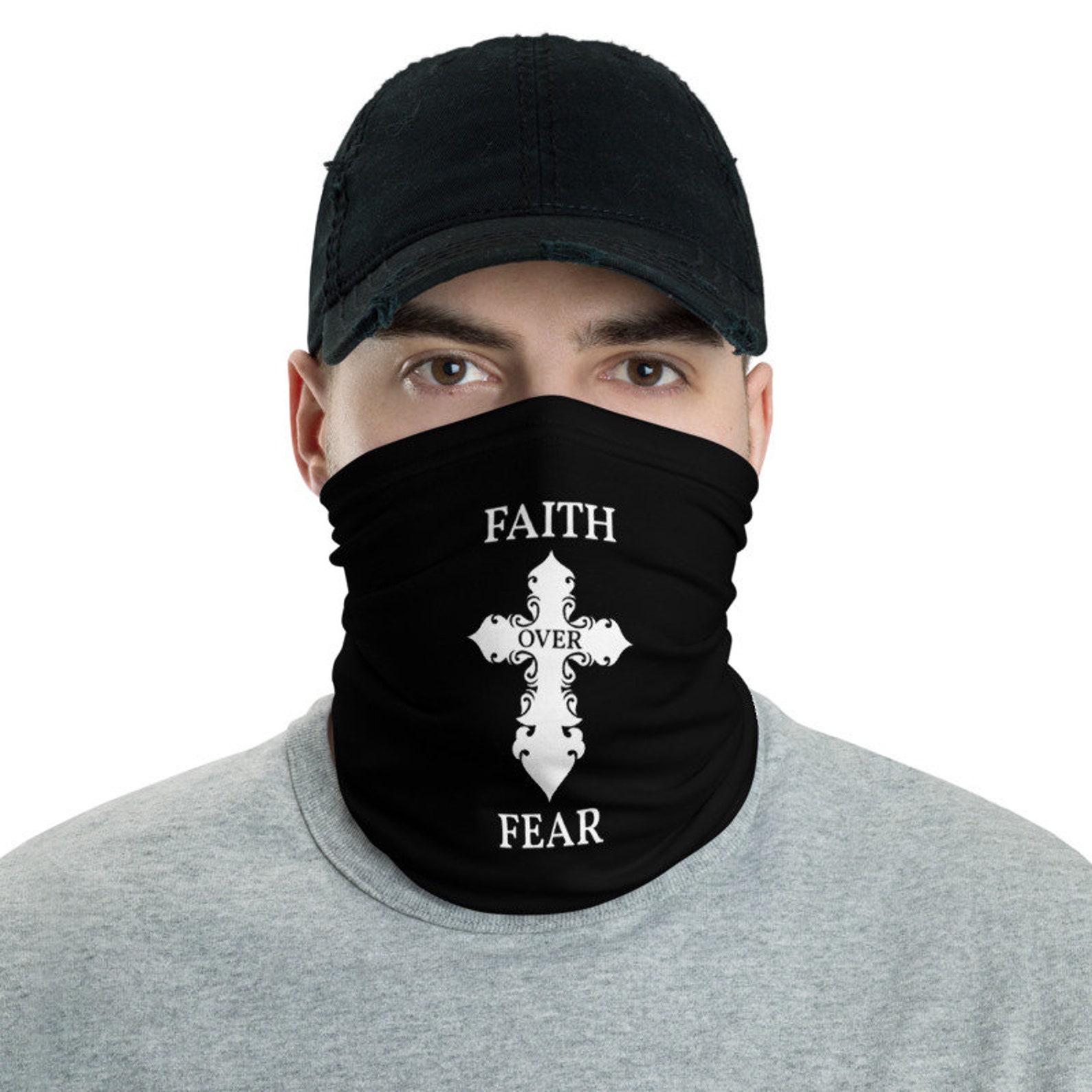 Faith Over Fear Washable Face Mask Neck Gaiter - Etsy