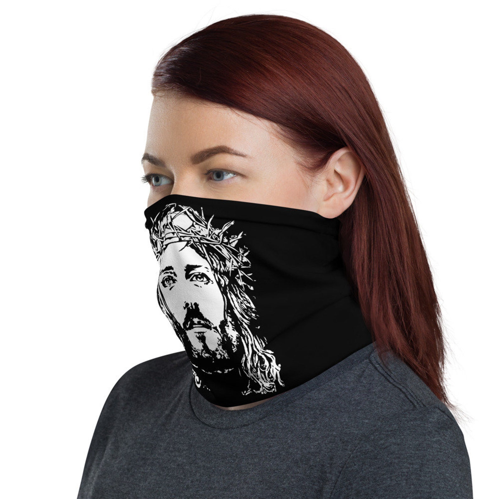 Jesus Face Washable Face Mask Neck Gaiter - Etsy