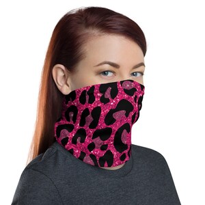 Pink Leopard Washable Face Mask Neck Gaiter - Etsy