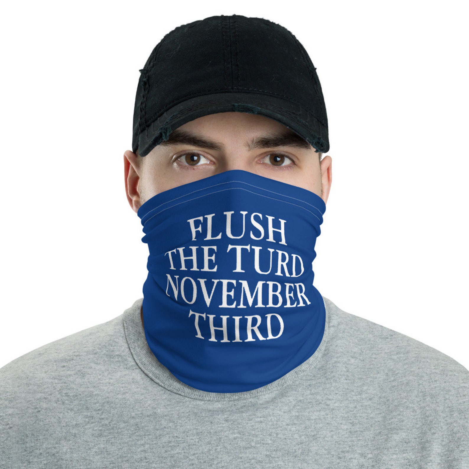 FLUSH THE TURD November Third Washable Face Mask Neck Gaiter | Etsy