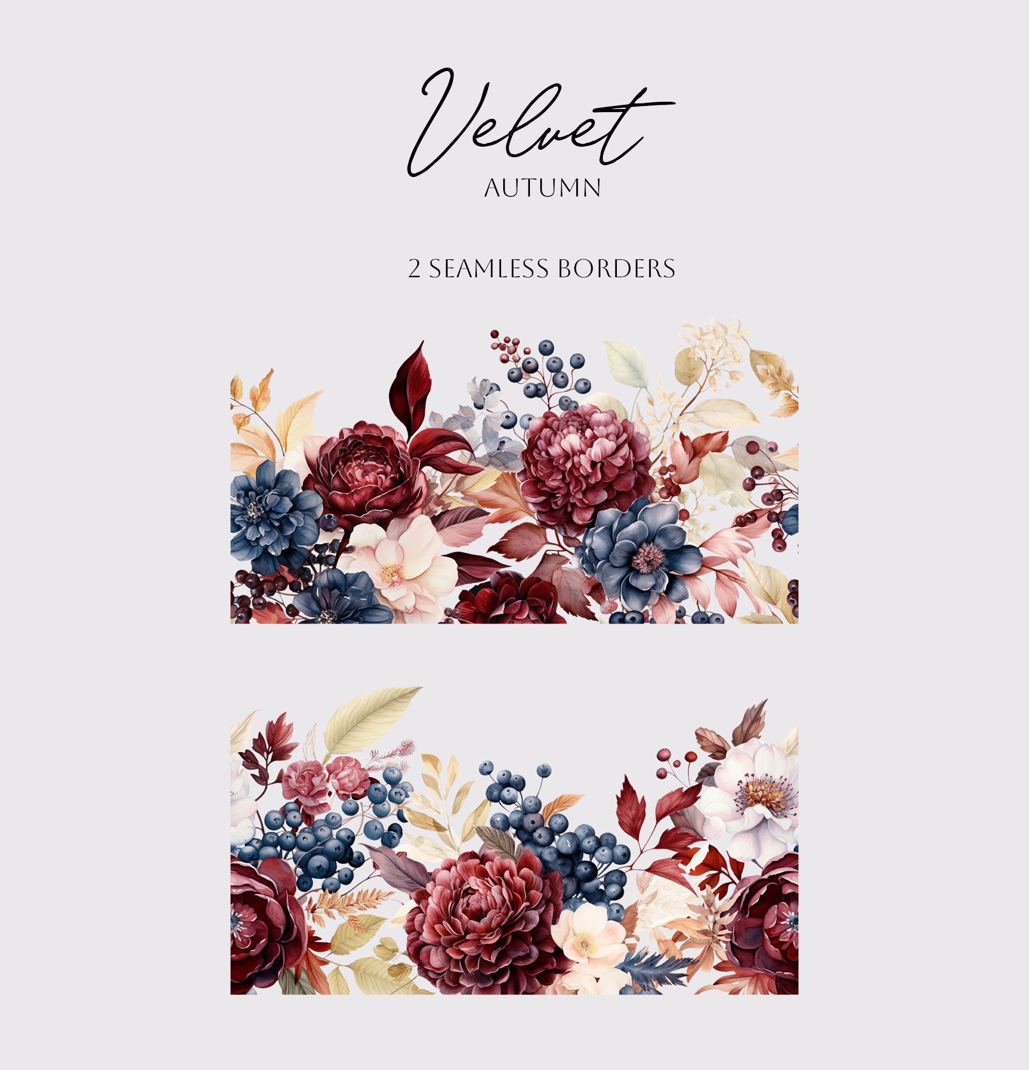 Watercolor Fall Flowers - Dark Autumn Flowers Clipart PNG - Watercolor ...