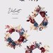 Watercolor Fall Flowers - Dark Autumn Flowers Clipart PNG - Watercolor ...