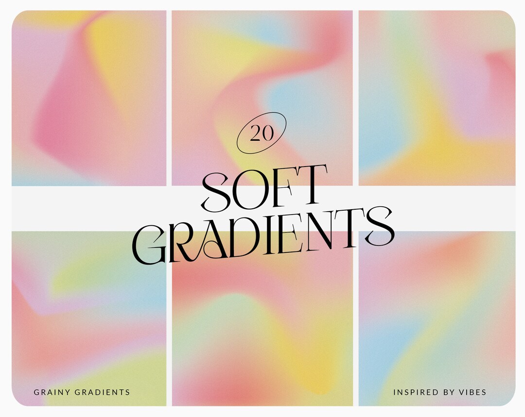 Soft Grainy Gradients Digital Backgrounds, Background Pack, Light Gradients Clipart, Grainy ...