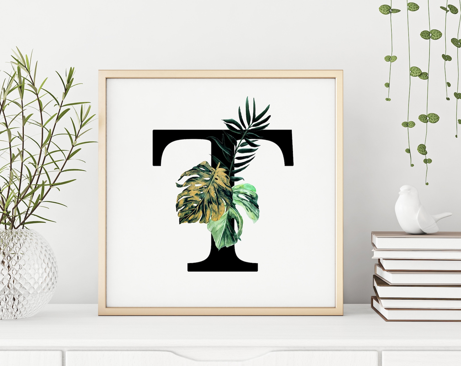 Tropical Lush Watercolor Letters & Numbers Clipart, Exotic Jungle ...