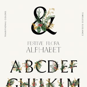 Festive Flora Watercolor Clipart, Christmas Florals Foliage, Winter ...