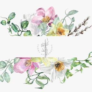 SPRING Floral Frame Clipart, Pastel Watercolor Frames Png, Easter ...