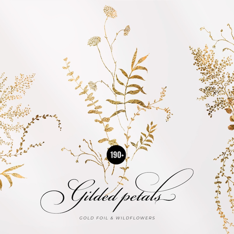 Gold Leaves Frame Clipart - Etsy