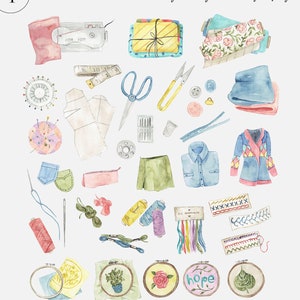 Watercolor Sewing Clipart, Embroidery Hoop, Hand Made Crafting ...