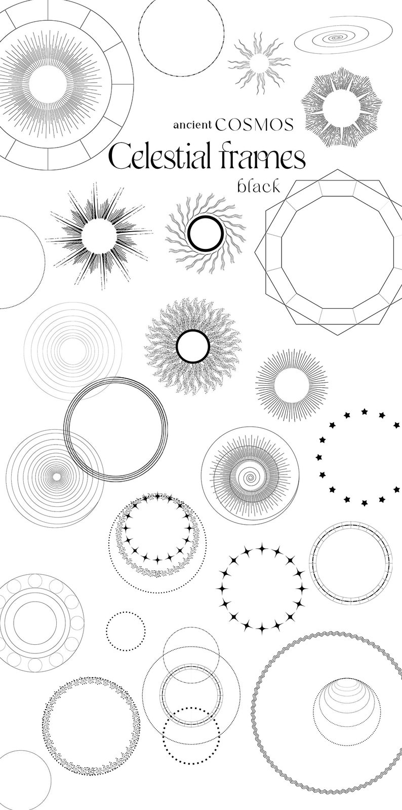 Ancient Cosmos Gold Mystic Celestial Logo Circle Frames - Etsy