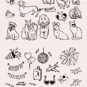 Whimsical Party Line Art SVG - Quirky Doodles - Dolce Vita Wedding ...
