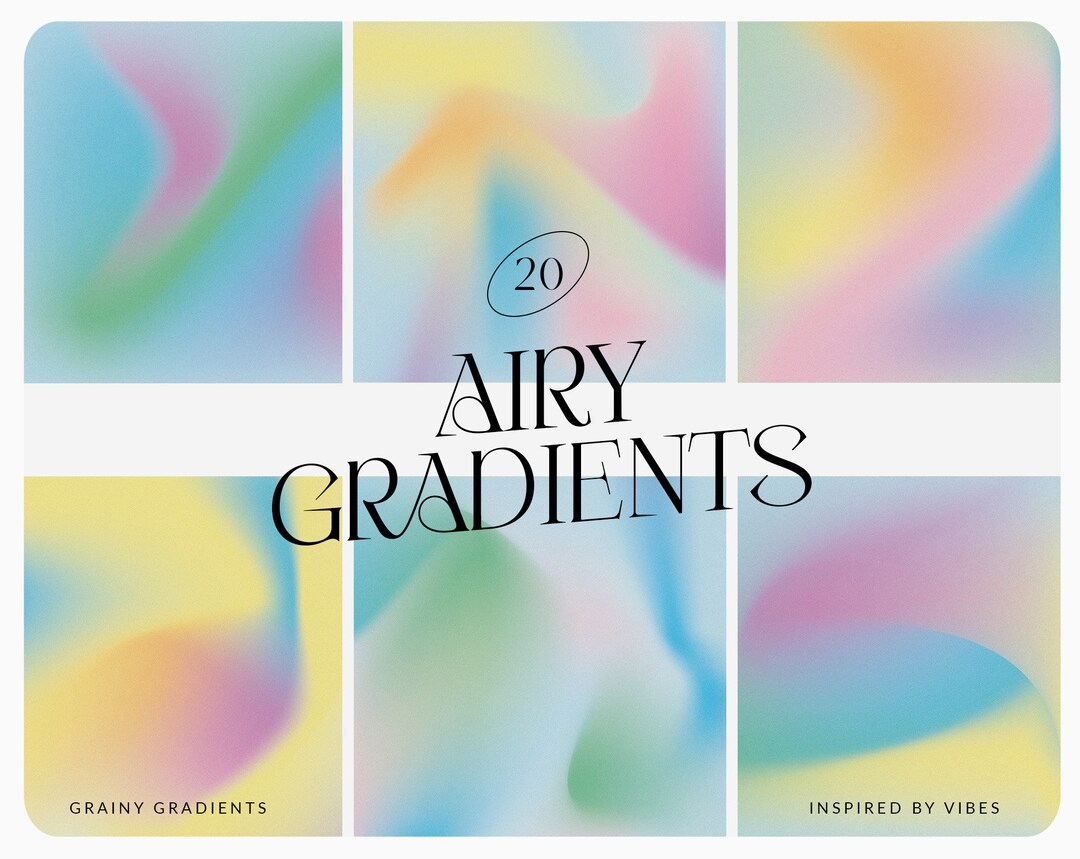 Airy Grainy Gradients Digital Backgrounds, Background Pack, Gradients Clipart, Grainy Gradients ...