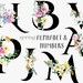 SPRING Essentials Black Alphabet, Pastel Floral Watercolor Letters ...
