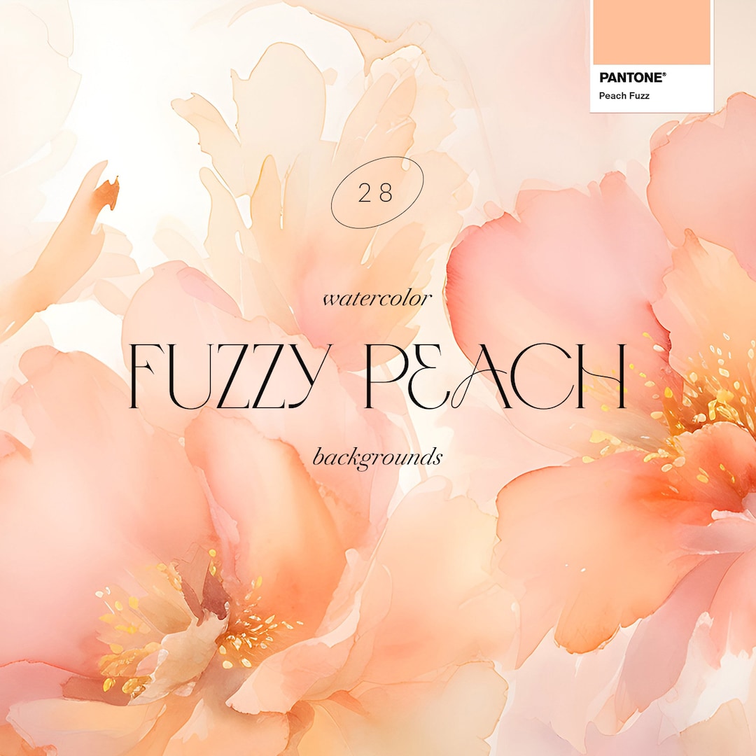 Peach Fuzz Floral Backgrounds, Floral Digital Paper - Pastel Floral ...