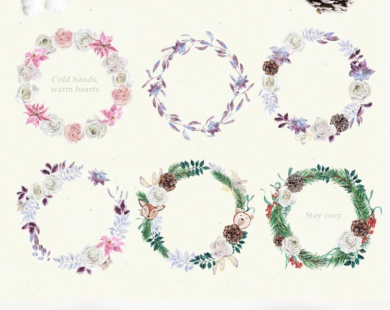 Charming Winter Frames Christmas Clipart Wintery Frame | Etsy