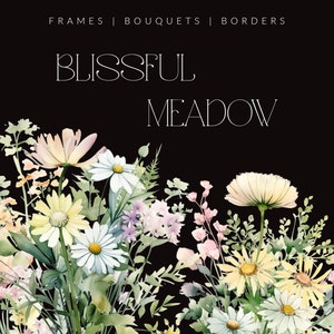 Watercolor Floral Clipart - Delicate Meadow Flowers - Watercolor ...