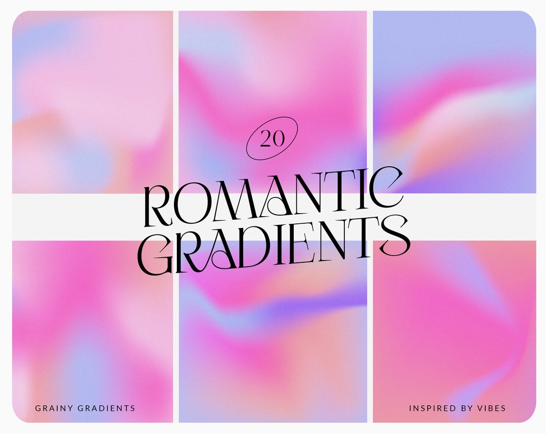 Romantic Grainy Gradients Digital Backgrounds, Background Pack, Gradients Clipart, Grainy ...