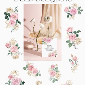 Romantica Blush Vintage Roses, Feminine Floral Watercolor Clipart, Pink ...