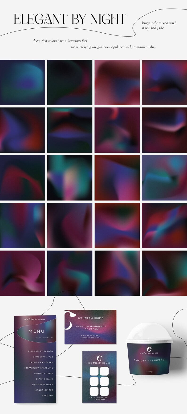 Elegant Night Grainy Gradients Digital Backgrounds, Background Pack ...