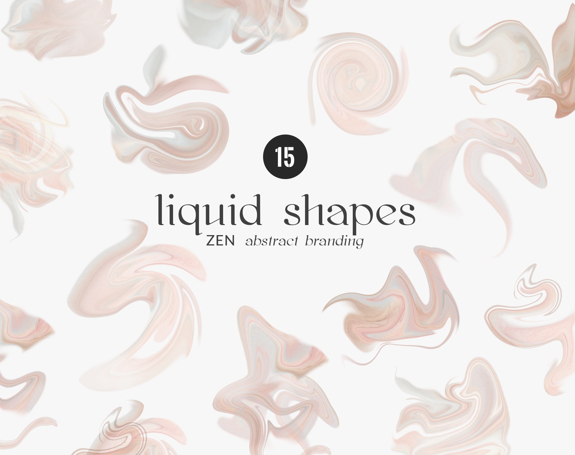 Ethereal Neutrals - Zen Liquid Abstract Elements, Gradient Abstract ...