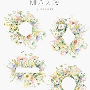 Watercolor Floral Clipart - Delicate Meadow Flowers - Watercolor ...