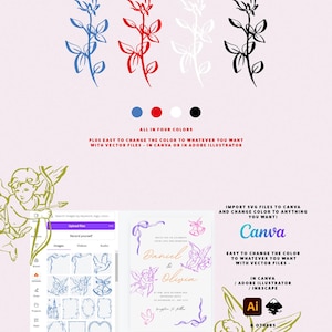 Whimsical Wedding Line Art SVG - Quirky Doodles Dolce Vita Wedding ...