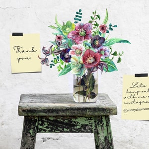 Botanica DIY Elements Watercolor, Hand Painted Flowers and Leaves ...