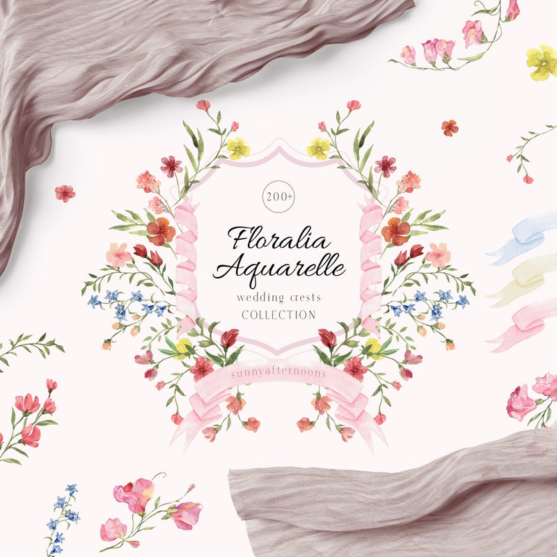 Floral Crest With Ribbon - Etsy