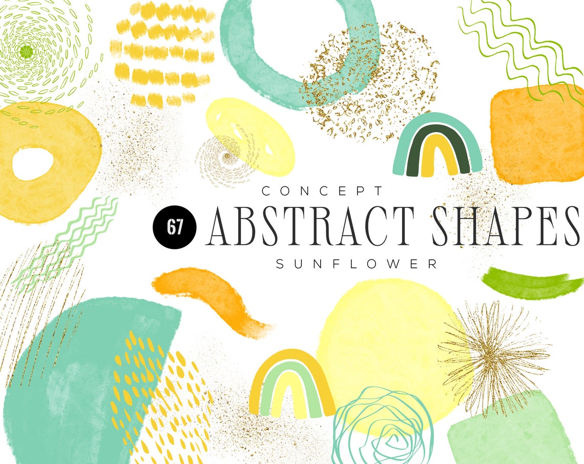 Abstract Shape Elements Clip Art Modern Brushstroke PNG Shapes - Etsy