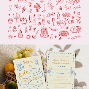 Whimsical Wedding Line Art SVG - Quirky Doodles Dolce Vita Wedding ...