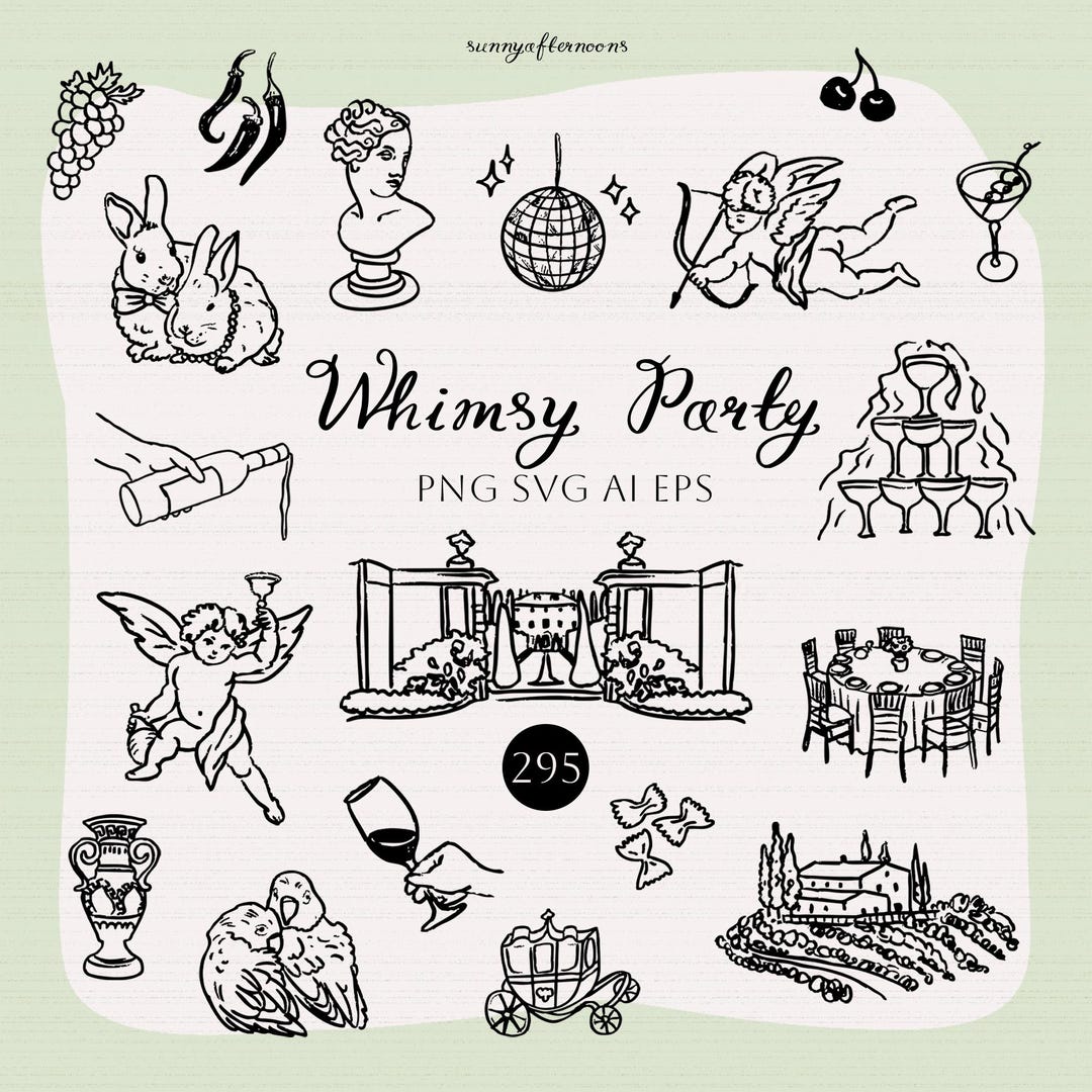 Whimsical Party Line Art SVG - Quirky Doodles - Dolce Vita Wedding ...