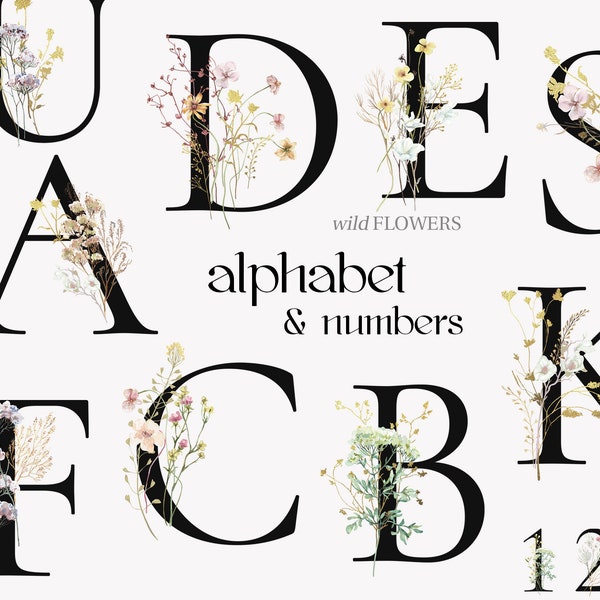 Wildflower Letters Png - Etsy