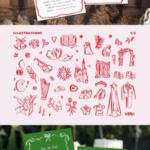 Whimsical Wedding Line Art SVG - Quirky Doodles Dolce Vita Wedding ...