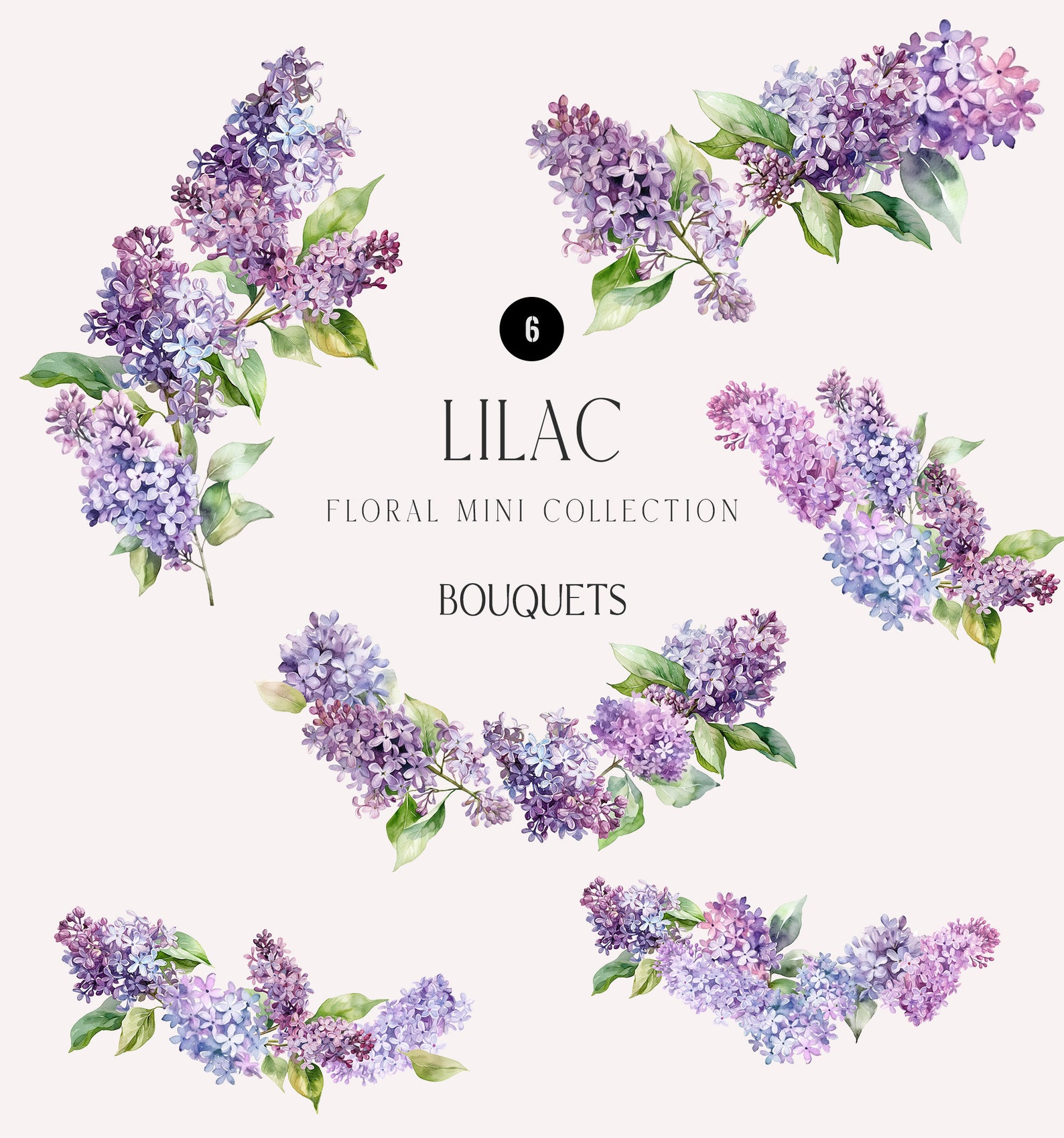 Watercolor Lilac Clipart, Purple Flowers, Dreamy Lilac PNG, Garden ...