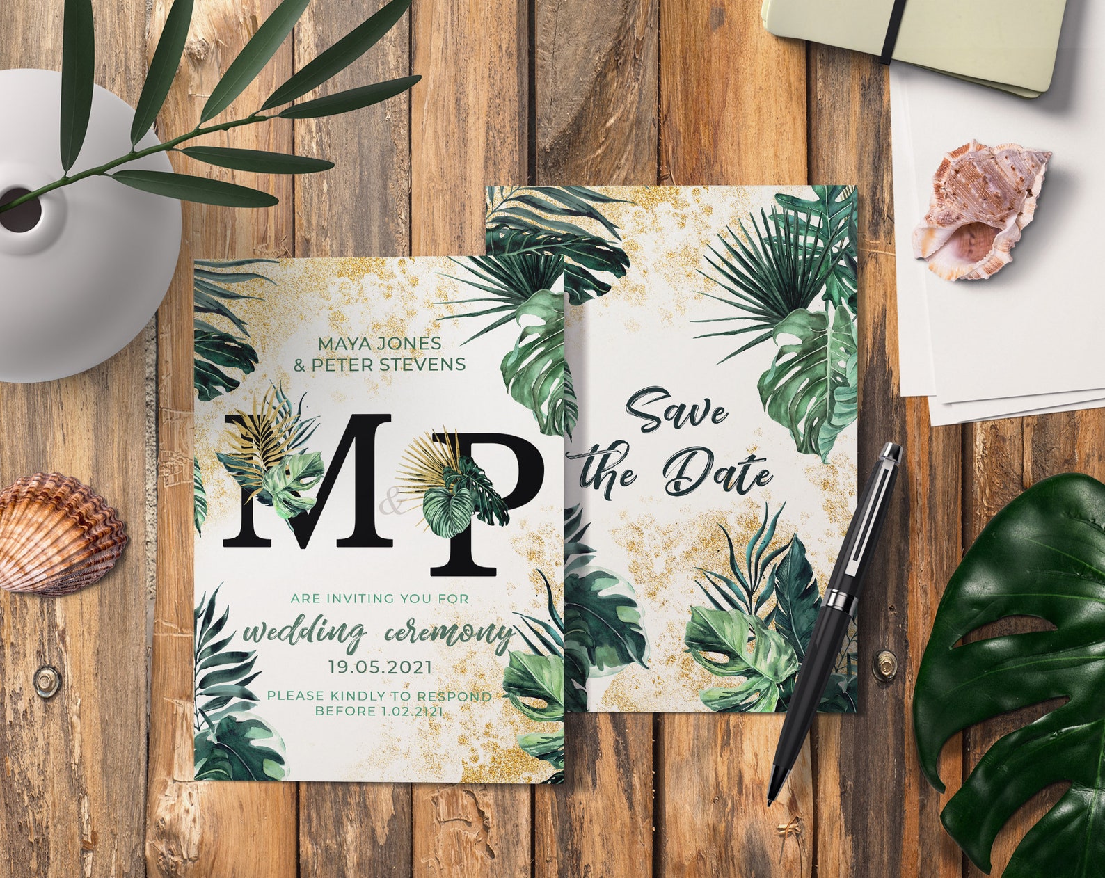 Tropical Lush Watercolor Letters & Numbers Clipart, Exotic Jungle ...