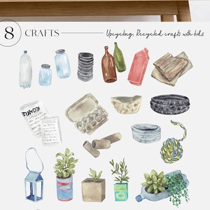 Watercolor Recycling Clipart Crafting Illustrations, Handmade Kids ...