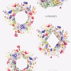 Watercolor Floral Clipart - Meadow Flowers - Watercolor Wildflowers PNG ...