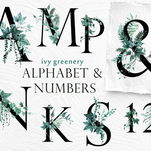 Ivy and Sage Greenery Alphabet Watercolor Greenery Letters - Etsy