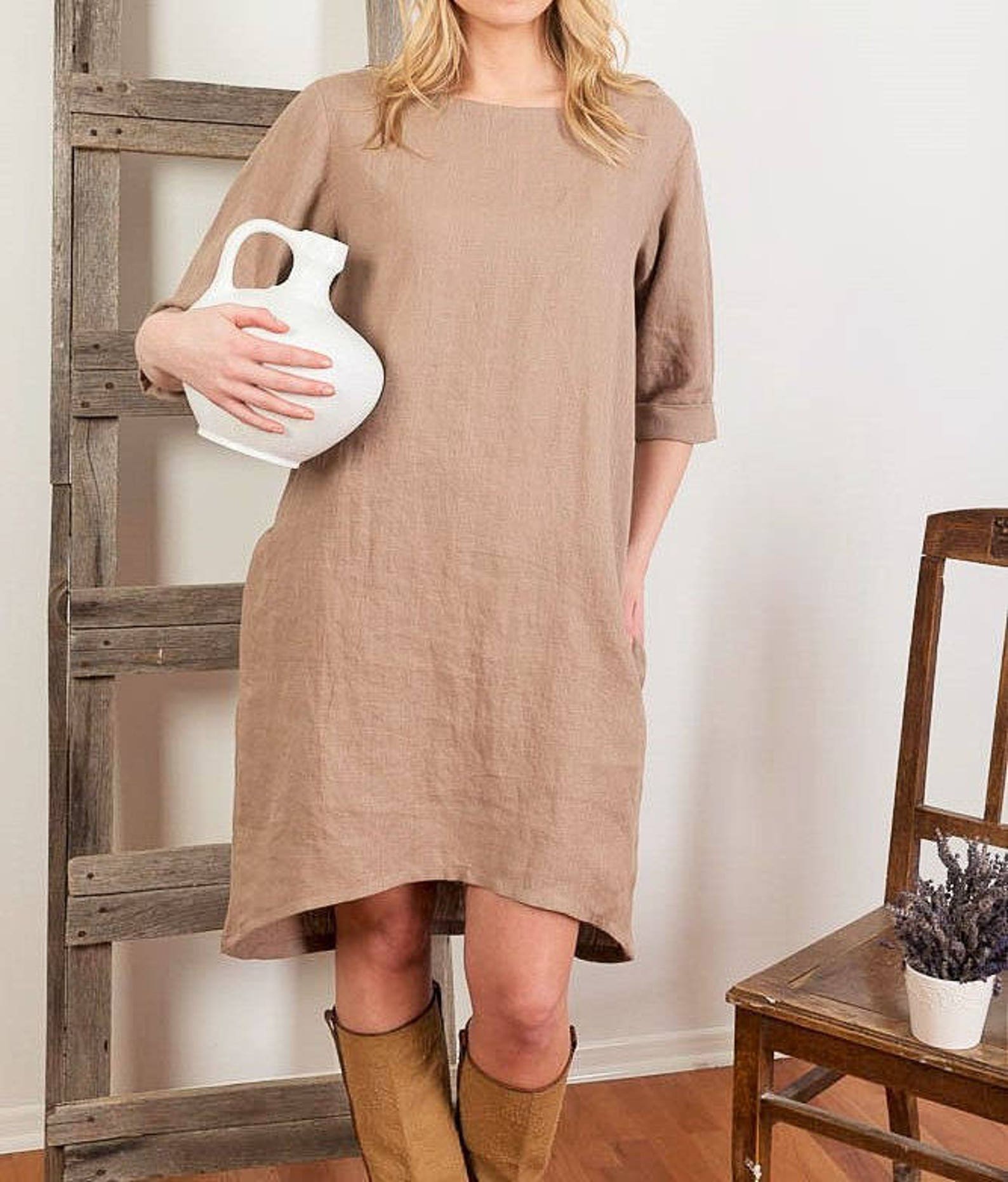 Linen Tunic Dress oversized Tunic Plus Size Tunic Womens - Etsy