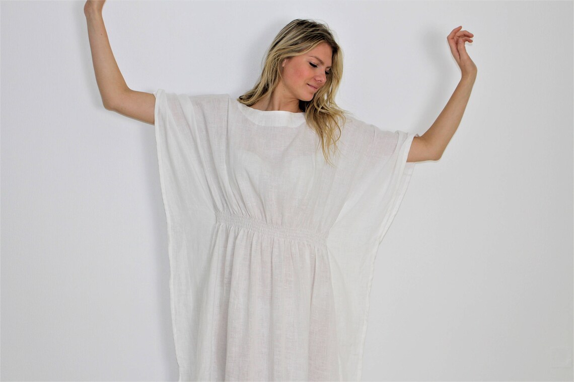 Linen Caftan Womens Linen Smock /linen Leasurewear / Linen Kaftan ...