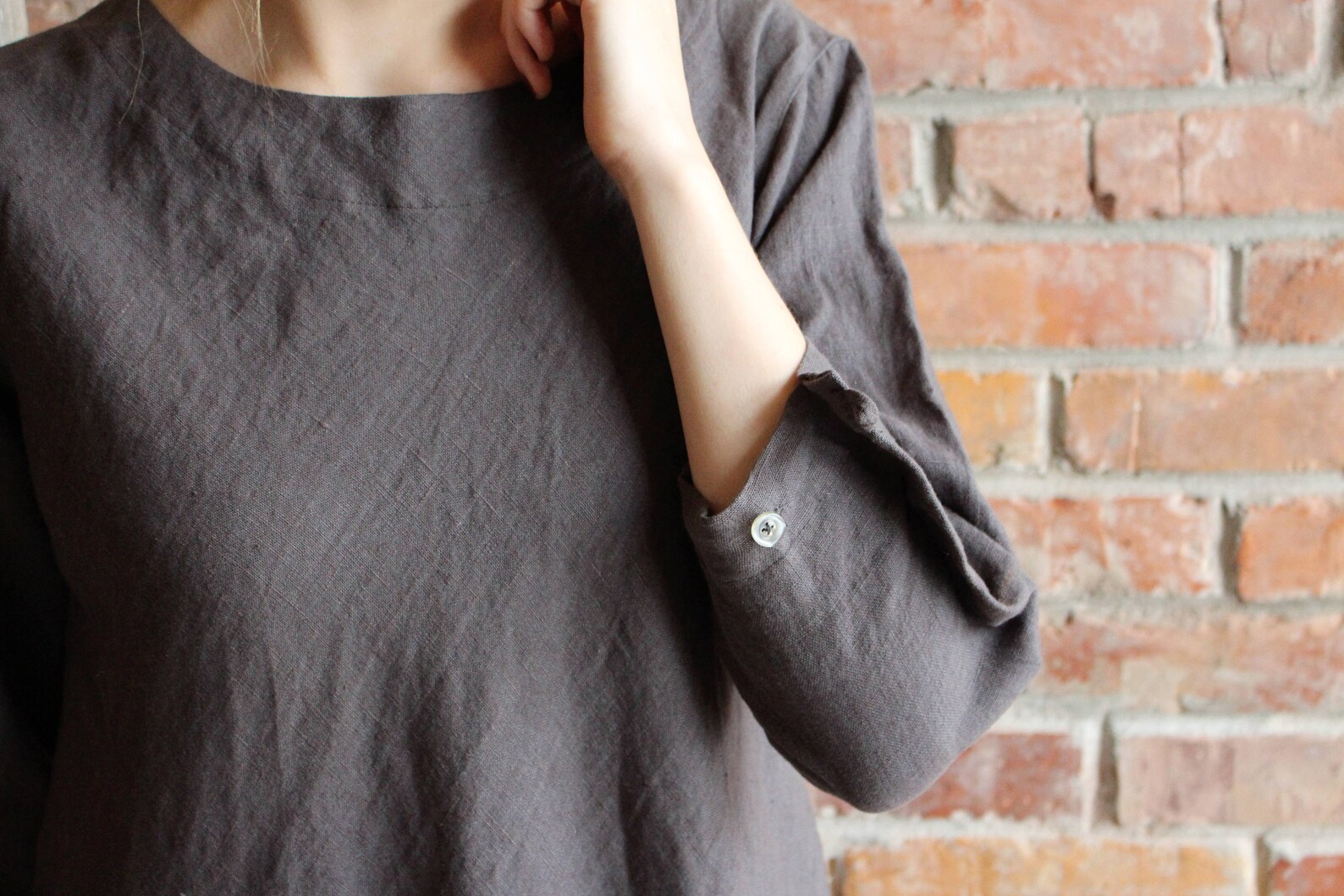 Oversized Tunic,charcoal Gray Plus Size Tunic, Linen Tunic Dress, Loose ...