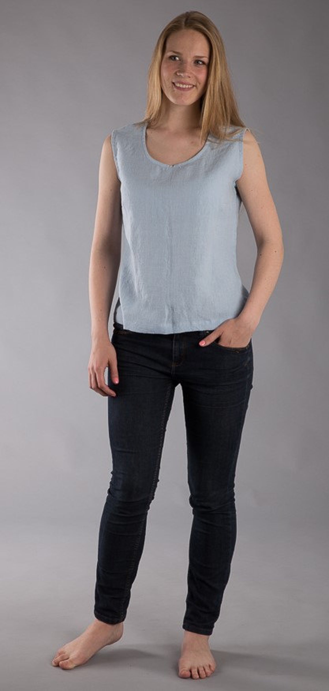 Linen Tank Top / Handmade Linen Tank Top / Washed Linen Top / Pastel ...