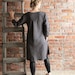 Oversized Tunic,charcoal Gray Plus Size Tunic, Linen Tunic Dress, Loose ...