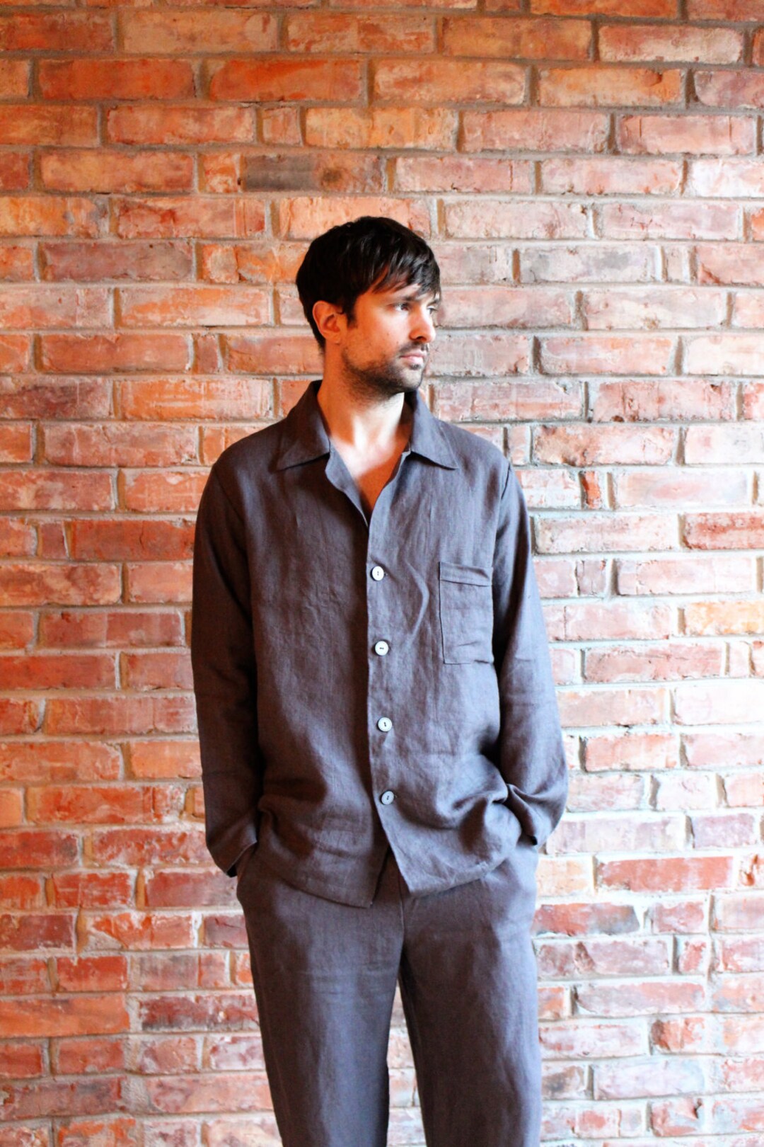 Mens Linen Pajama Linen Sleepwear, Mens Linen Night Suit , Linen ...