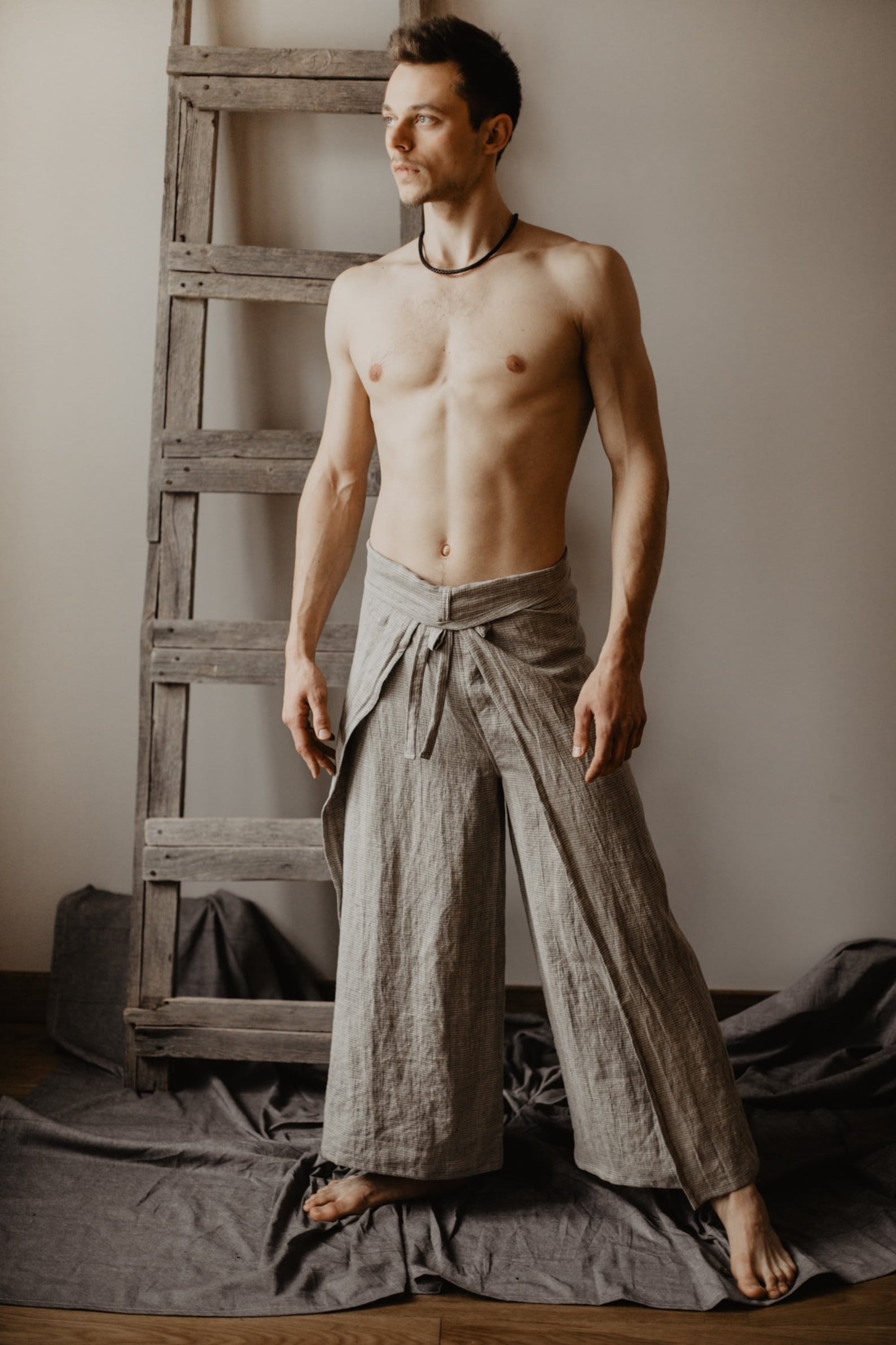 Linen Fishermen Pants Flax Wrap Pants Thai Fisherman Pants One Size ...