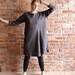 Oversized Tunic,charcoal Gray Plus Size Tunic, Linen Tunic Dress, Loose ...