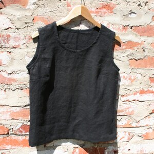 Linen Tank Top / Handmade Linen Tank Top / Charcoal Gray Linen Top ...