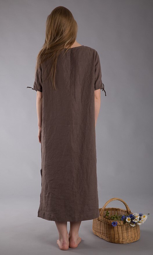 Long LinenTunic Womens Linen Caftan Washed Linen Summer | Etsy