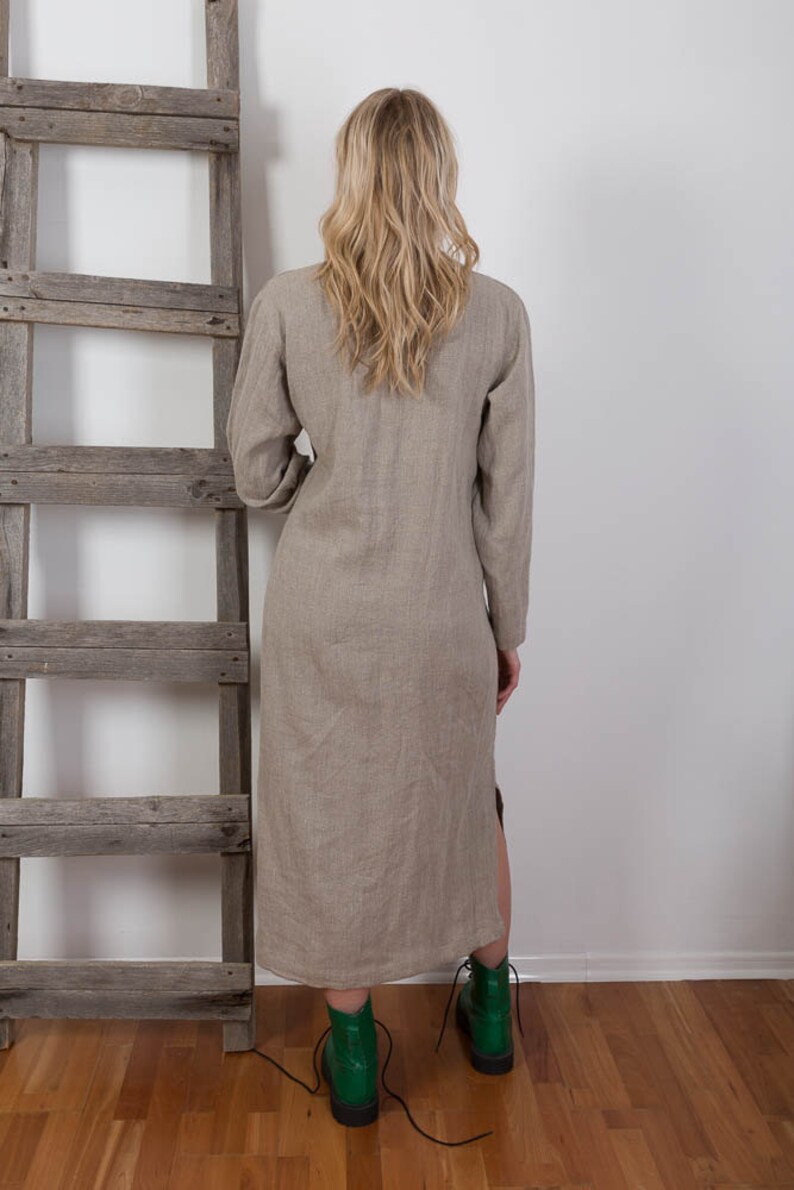 Linen Caftan Womens Owerallslong Linen Robe Washed Linen Kaftan Long ...