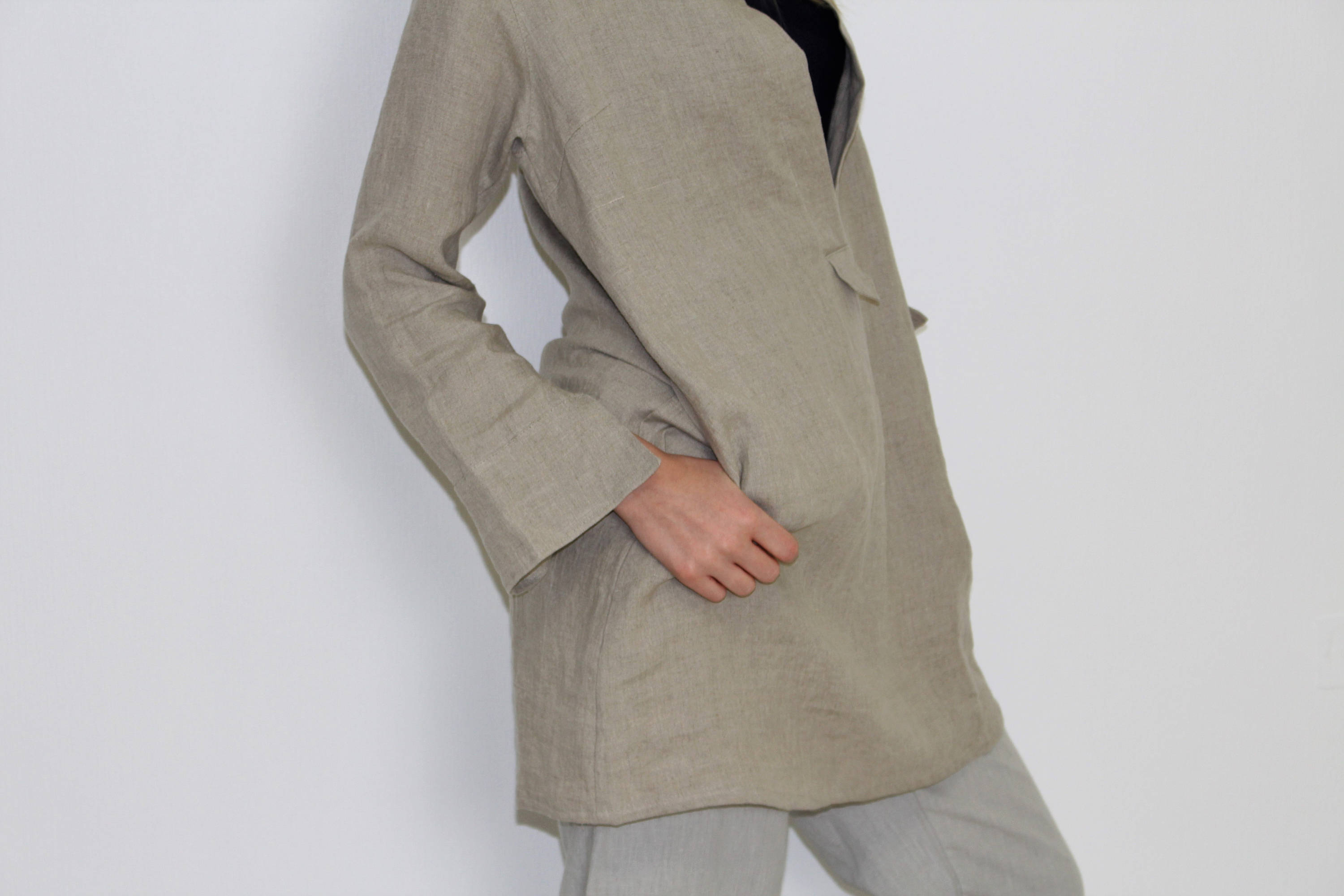 Natural Linen Tunic , Loose Linen Tunic , Oversized Linen Shirt , Loose ...